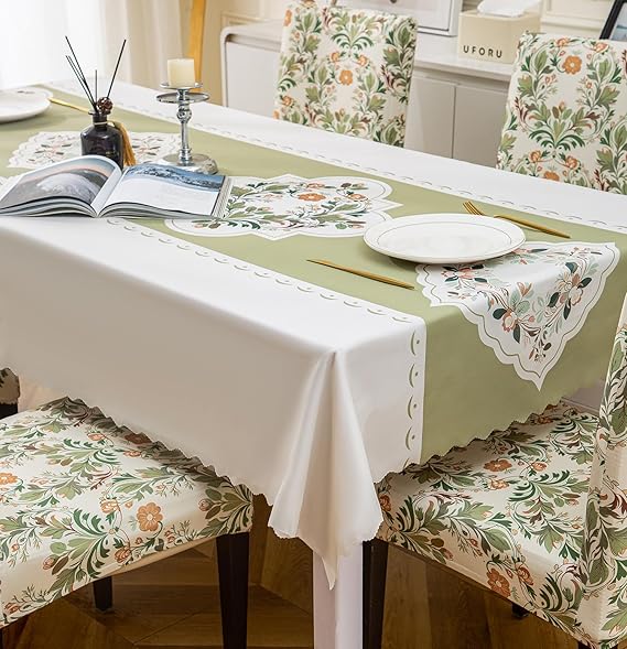 House of Quirk Rectangular Dining Table Cover Waterproof For Kitchen Dining
